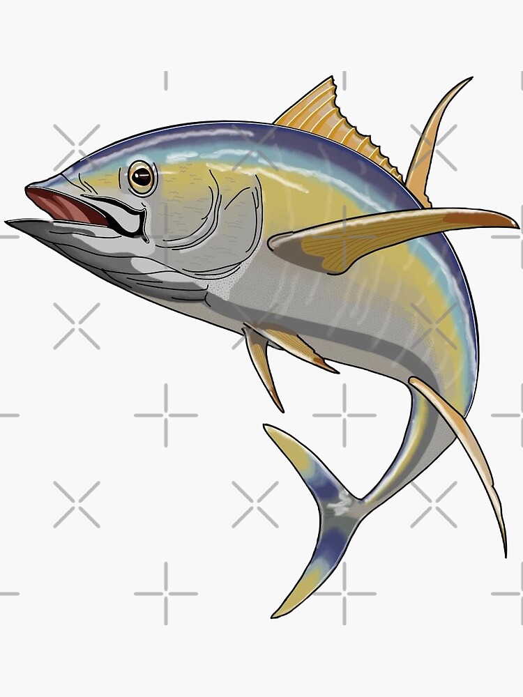 "Yellowfin Tuna" Sticker for Sale by EverixsArtwork | Redbubble
