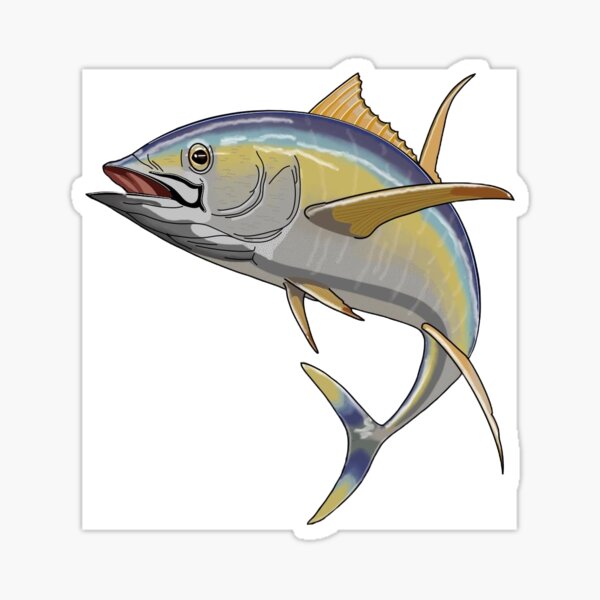 "Yellowfin Tuna" Sticker for Sale by EverixsArtwork | Redbubble