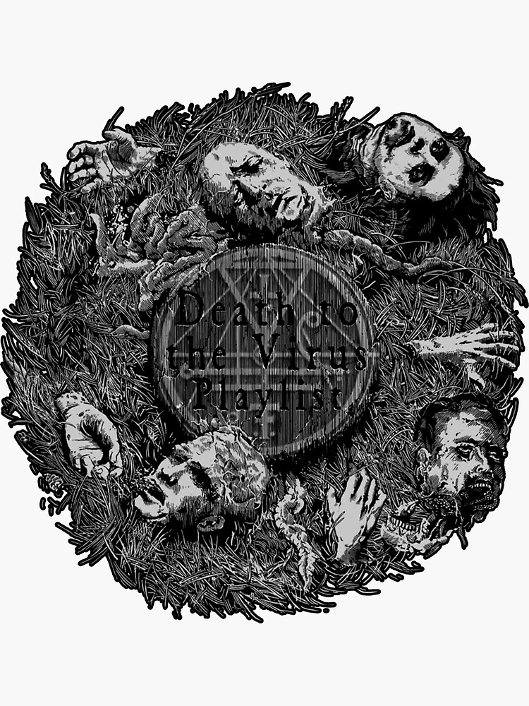 "death to the virus undeath band" Sticker for Sale by nayrlee | Redbubble
