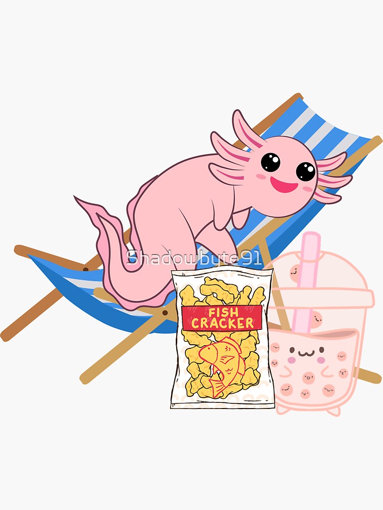 "Sweet chilling Axolotl Mexican walking fish" Sticker for Sale by ...