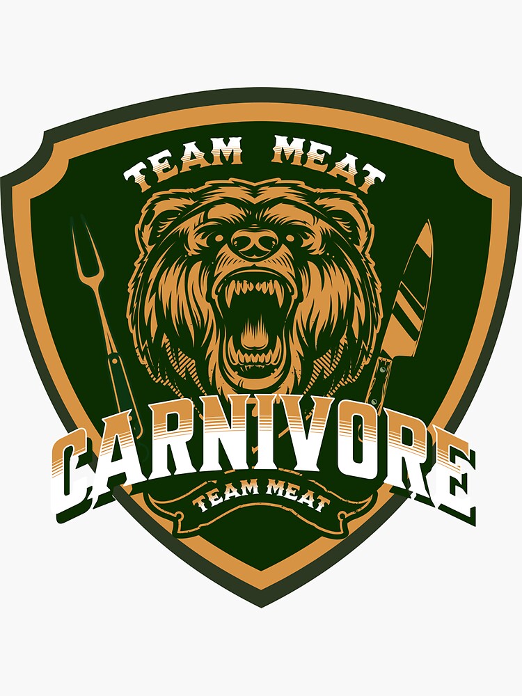 "Team Meat, Carnivore Diet Design for World Carnivore Month" Sticker ...