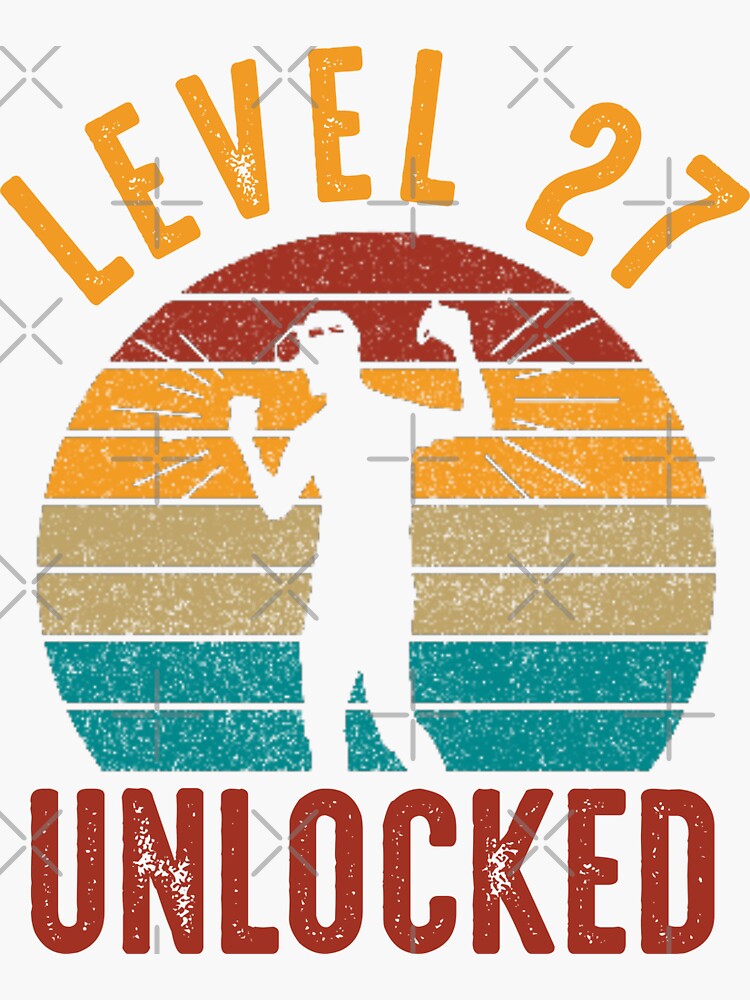 "Level 27 Unlocked VR Gamer Virtual Reality Birthday For Kids" Sticker ...
