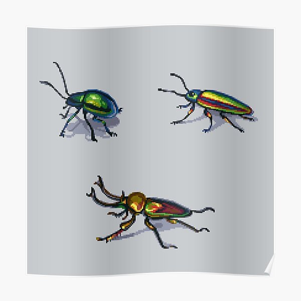 "pixel beetle bug bois" Poster for Sale by TofuPixel | Redbubble