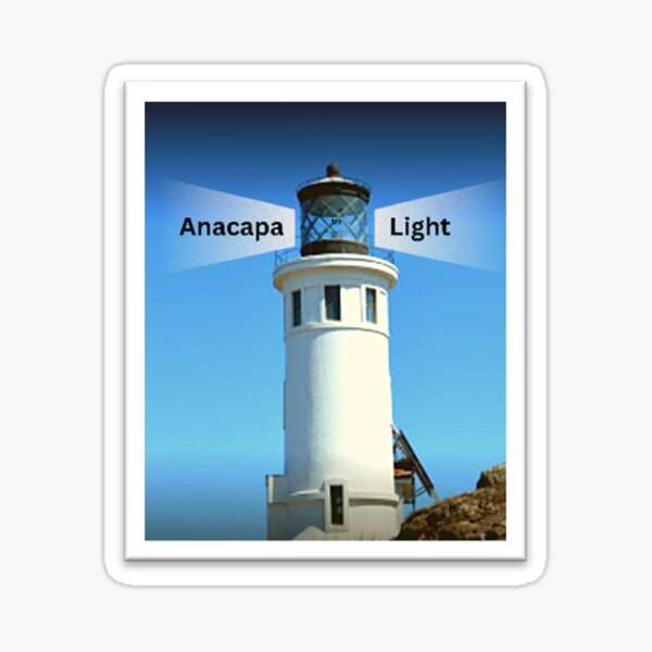 "Anacapa Light - light beams" Sticker for Sale by CaptJohnny | Redbubble