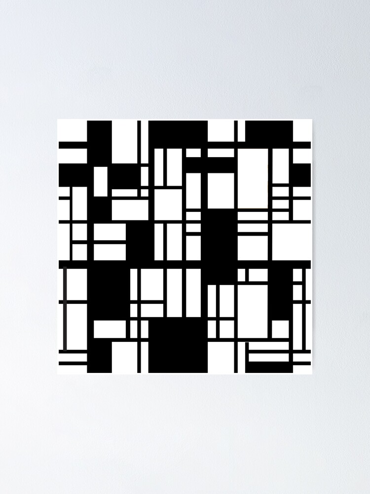 "Mondrian-esque - black and white" Poster for Sale by JRPDesign | Redbubble