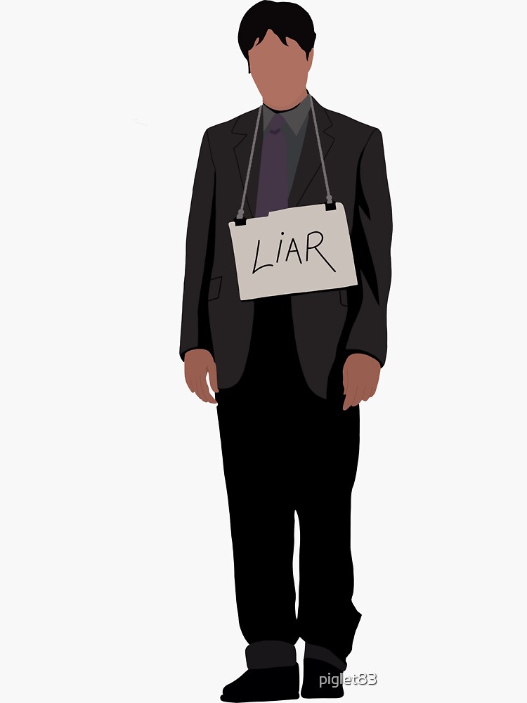 "Your head as dwight schrute "liar"" Sticker for Sale by piglet83 ...
