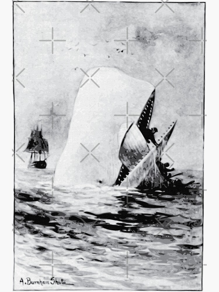 "Vintage Moby Dick attacking a ship illustration" Sticker for Sale by ...