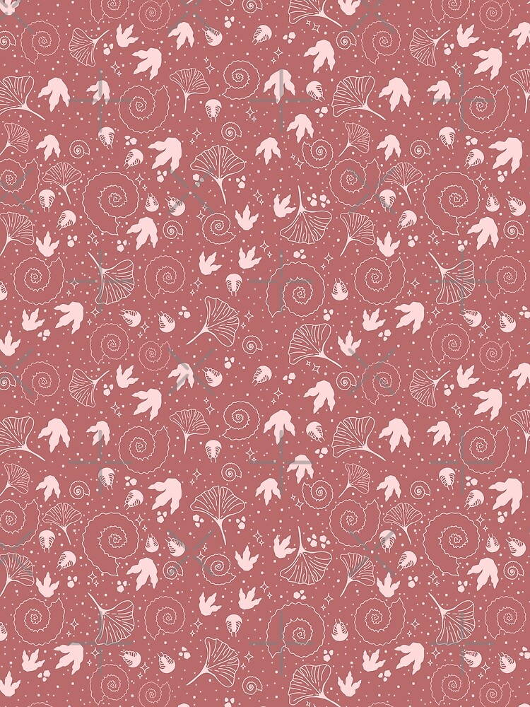"Ammonite Fossil Pattern, Pink VR | Footprints Ginkgo Trilobite ...