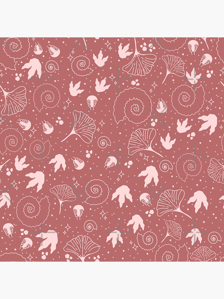 "Ammonite Fossil Pattern, Pink VR | Footprints Ginkgo Trilobite ...