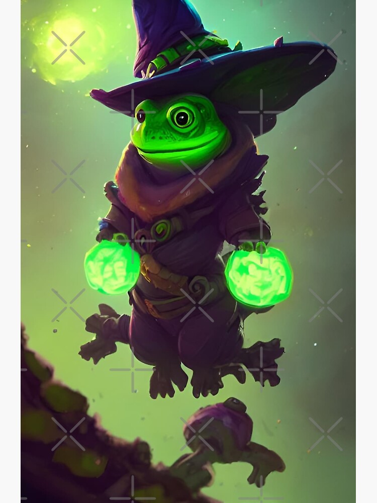 "Frog Wizard" Sticker for Sale by HauntedWitch | Redbubble