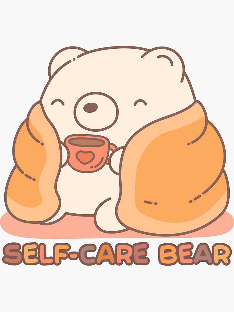 "Self-Care Bear" Sticker for Sale by WingItCute | Redbubble