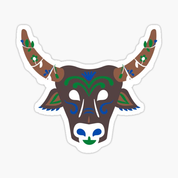 "Bull Head (Detailed and Colorful)" Sticker for Sale by Arrow60 | Redbubble