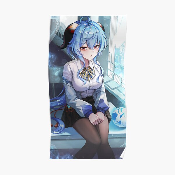 Póster «Impacto de Ganyu Genshin de la escuela secundaria» de genshinwaifus | Redbubble