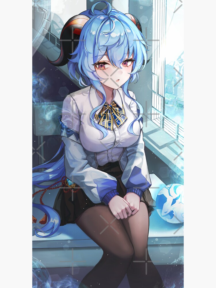 Pegatina «Impacto de Ganyu Genshin de la escuela secundaria» de genshinwaifus | Redbubble