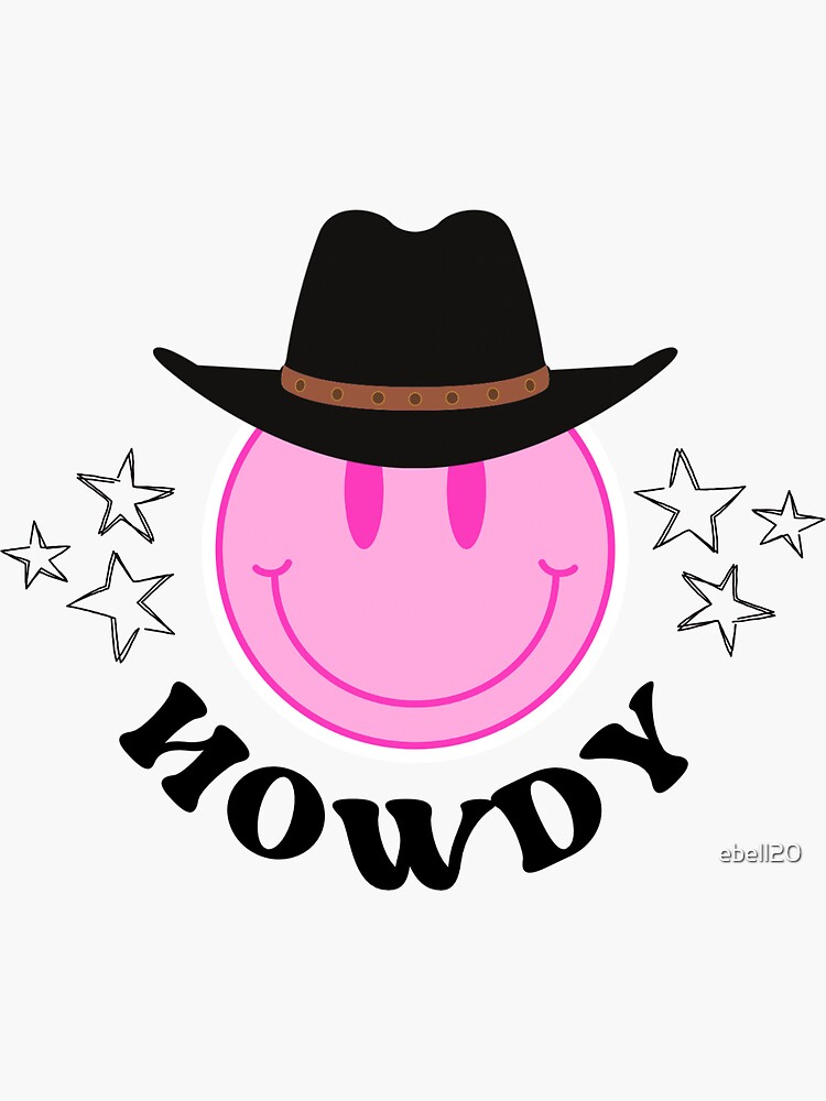 "Howdy Cowboy Smiley Face" Sticker for Sale by ebell20 | Redbubble