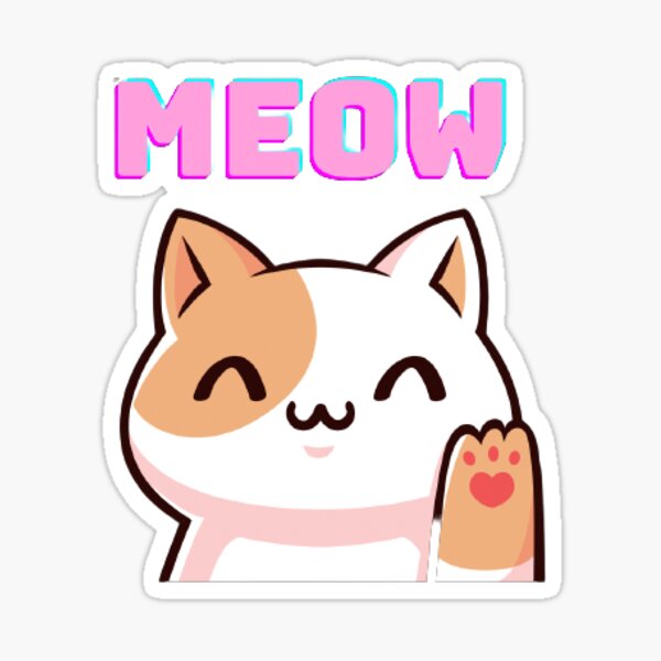 "MEOW" Sticker for Sale by WildSloth | Redbubble