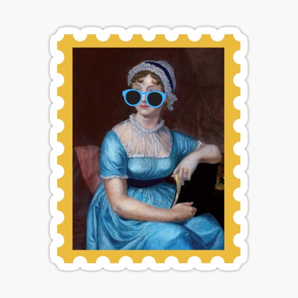 "Portrait of Jane Austen in Sunglasses" Sticker for Sale by ...