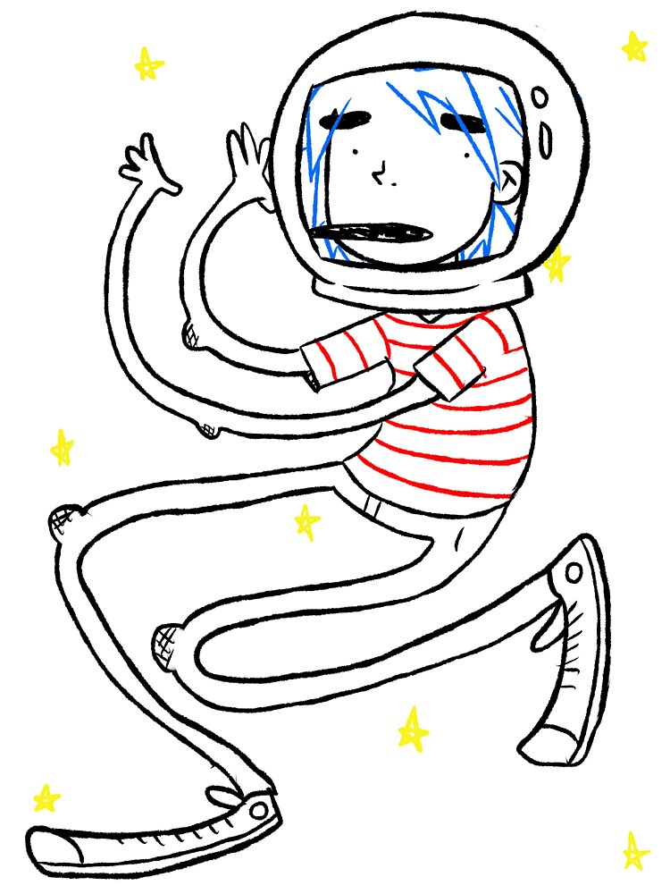 "spaceman 2d" Sticker for Sale by lavenderhaunt | Redbubble