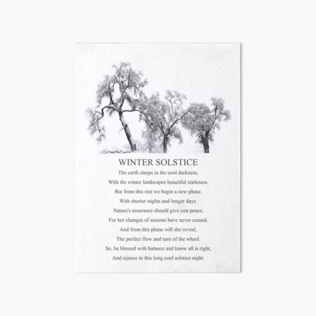 "Winter Solstice Trees and Snow Poem Blessing Holiday Cards" Art Board ...