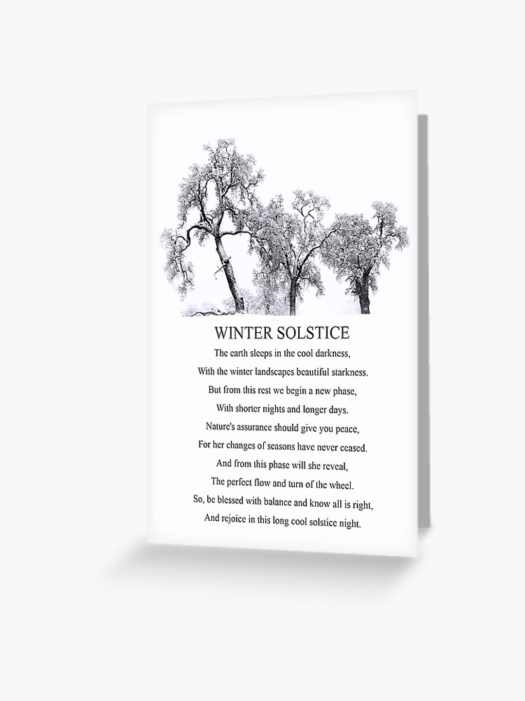 "Winter Solstice Trees and Snow Poem Blessing Holiday Cards" Greeting ...