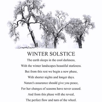 "Winter Solstice Trees and Snow Poem Blessing Holiday Cards" Poster for ...