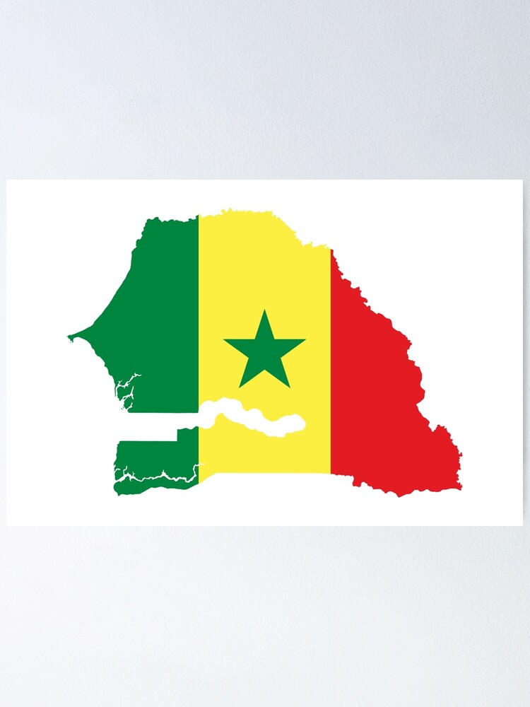 "Flag map of Senegal" Poster for Sale by mo91 | Redbubble