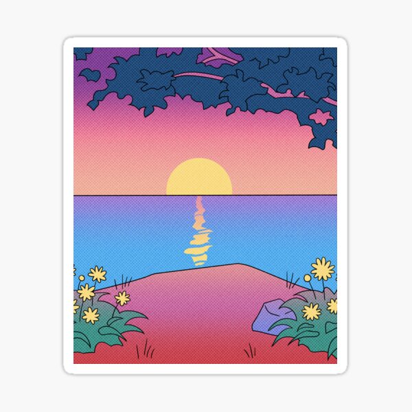"Sunset view of the sea aesthetic" Sticker for Sale by QUIMBERLIN ...