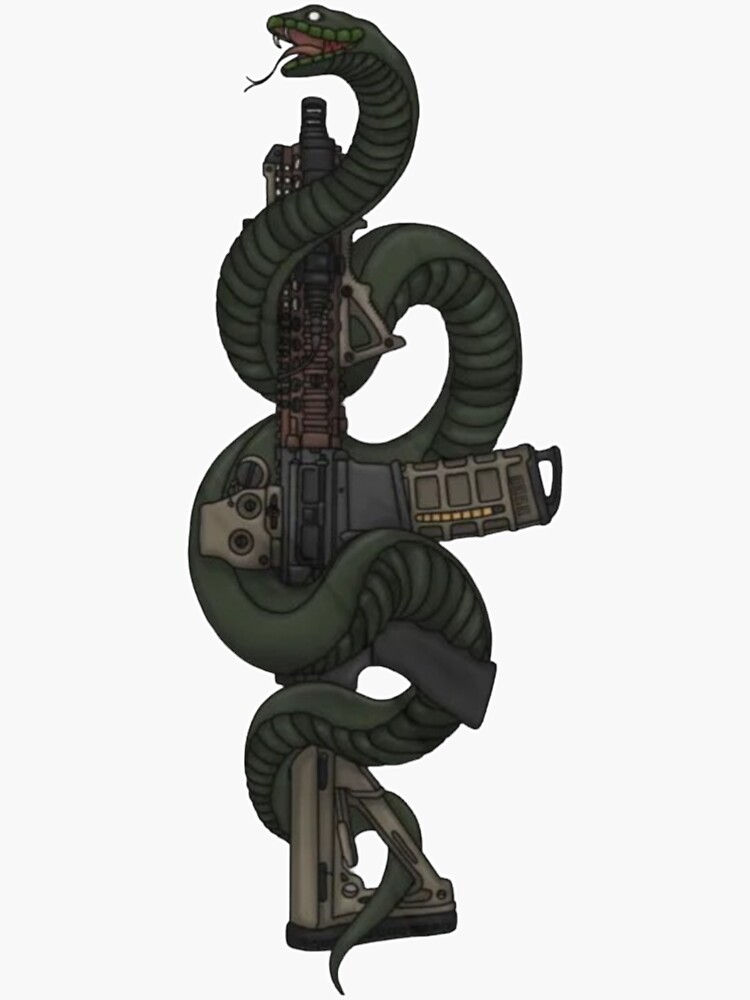 "Rifle and Snake" Sticker for Sale by MilitaryFan | Redbubble