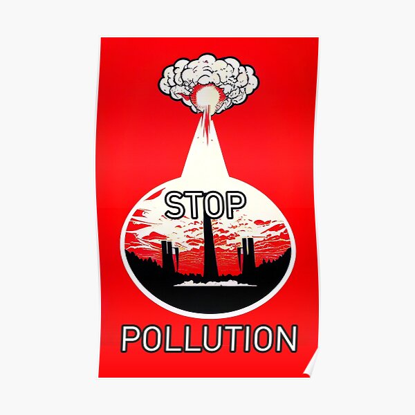 "Stop pollution retro poster" Poster for Sale by avancee | Redbubble