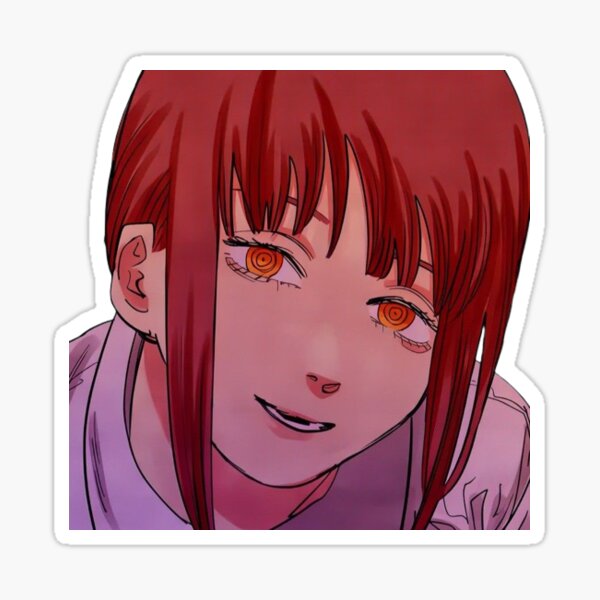 "Colored Manga Makima Chainsaw Man" Sticker for Sale by KVSTICKERS ...
