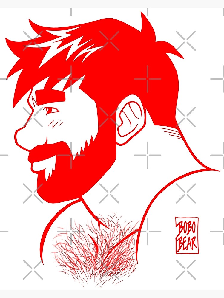 "ADAM PROFILE - LINEART RED" Poster for Sale by bobobear | Redbubble