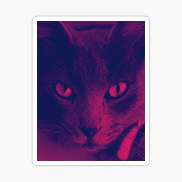 "Purple Wild Cat" Sticker for Sale by Anashell22 | Redbubble