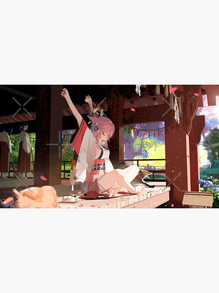 "AHHHH! Yae miko Genshin Impact" Sticker for Sale by genshinwaifus ...