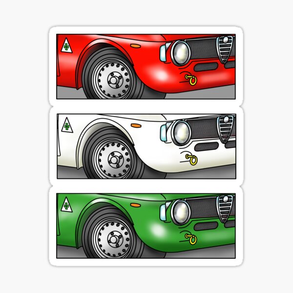 "Italian GTA car tricolore design! Stylish car design!" Sticker for ...