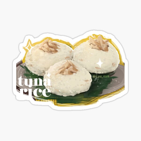 "Rice full of tuna" Sticker for Sale by 3A-Lyanun | Redbubble