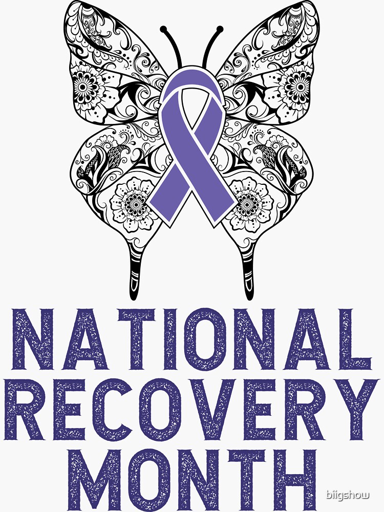 "National Recovery month Warrior Addiction Recovery Awareness" Sticker ...