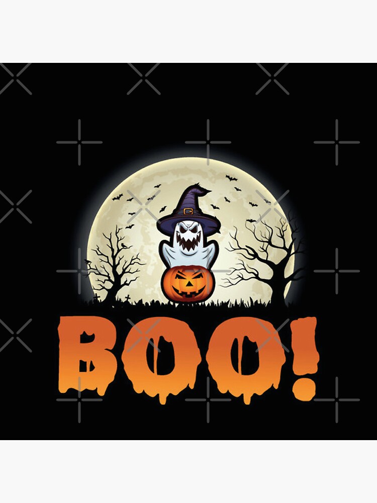 "Evil Pumpkin Ghost Boo Halloween" Sticker for Sale by DaLumaDesigns ...