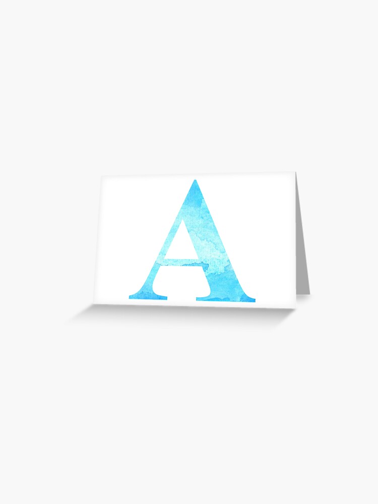 "The Letter A- Light Blue and Dark Blue Gradient Watercolor Sticker ...