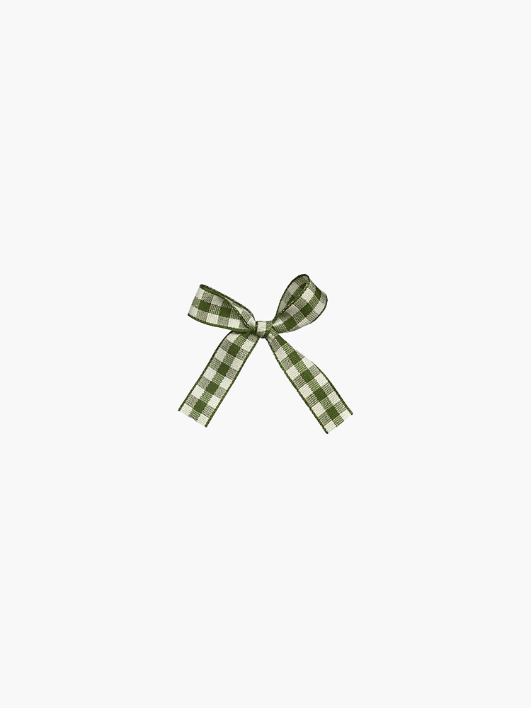 "plaid green bow" Sticker for Sale by saturnirl | Redbubble
