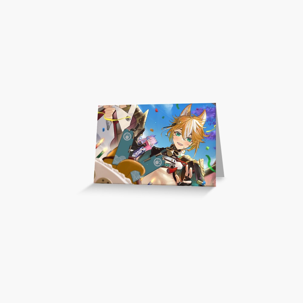 Happy Birthday Gorou Genshin Impact Greeting Card For Sale By Genshinwaifus Redbubble