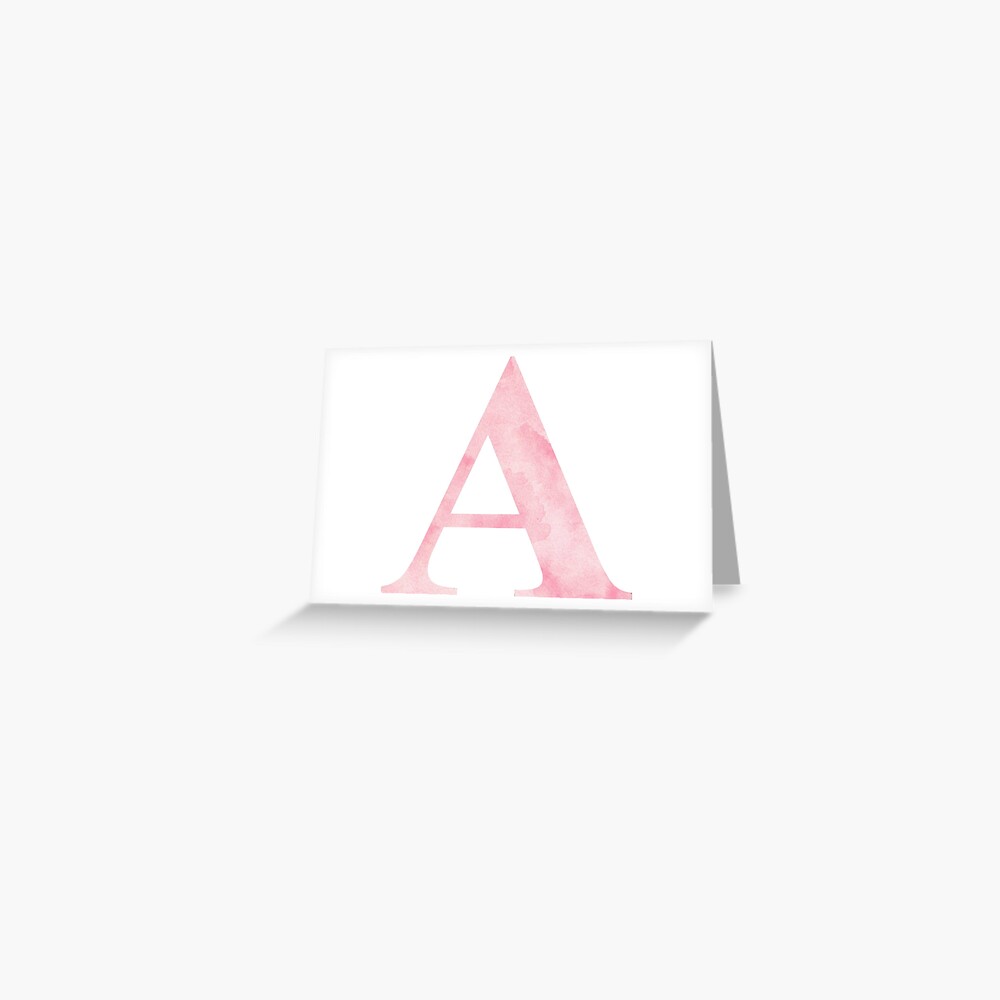 "The Letter A- Light Pink Watercolor Design Sticker" Greeting Card by ...