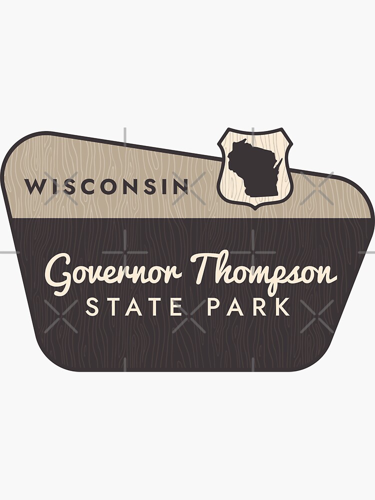 "Governor Thompson State Park Wisconsin Vintage Welcome Sign" Sticker ...