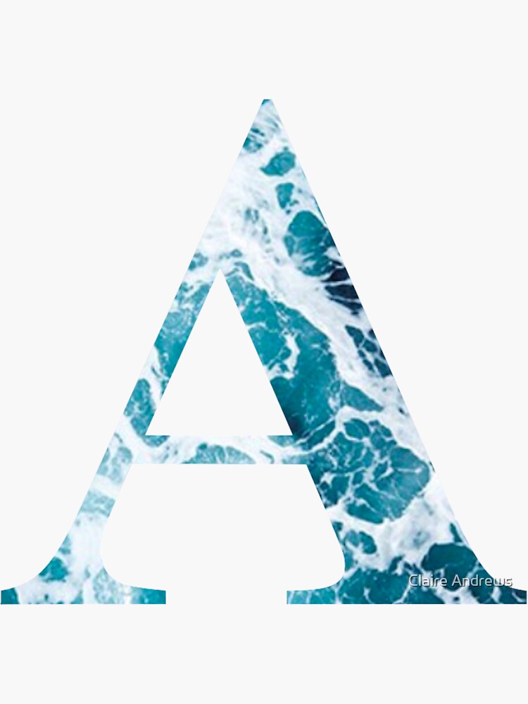 Pegatina «Pegatina La letra A- Diseño de olas oceánicas» de ...
