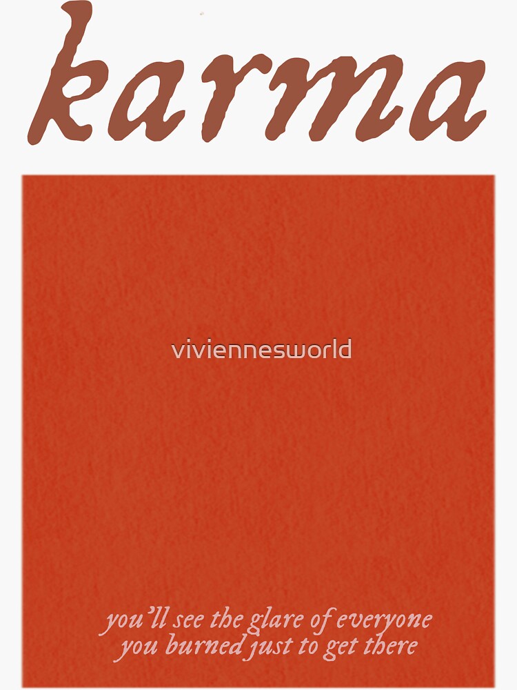 "karma lyric color palette / graphic design" Sticker for Sale by ...