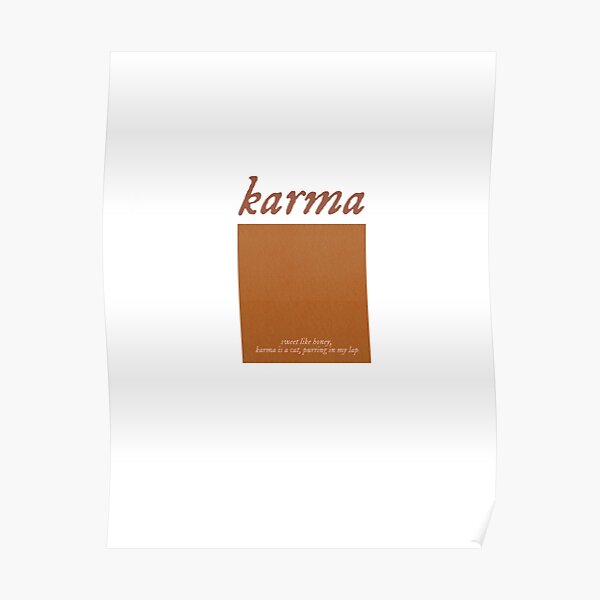 "karma lyric color palette / graphic design" Poster for Sale by ...
