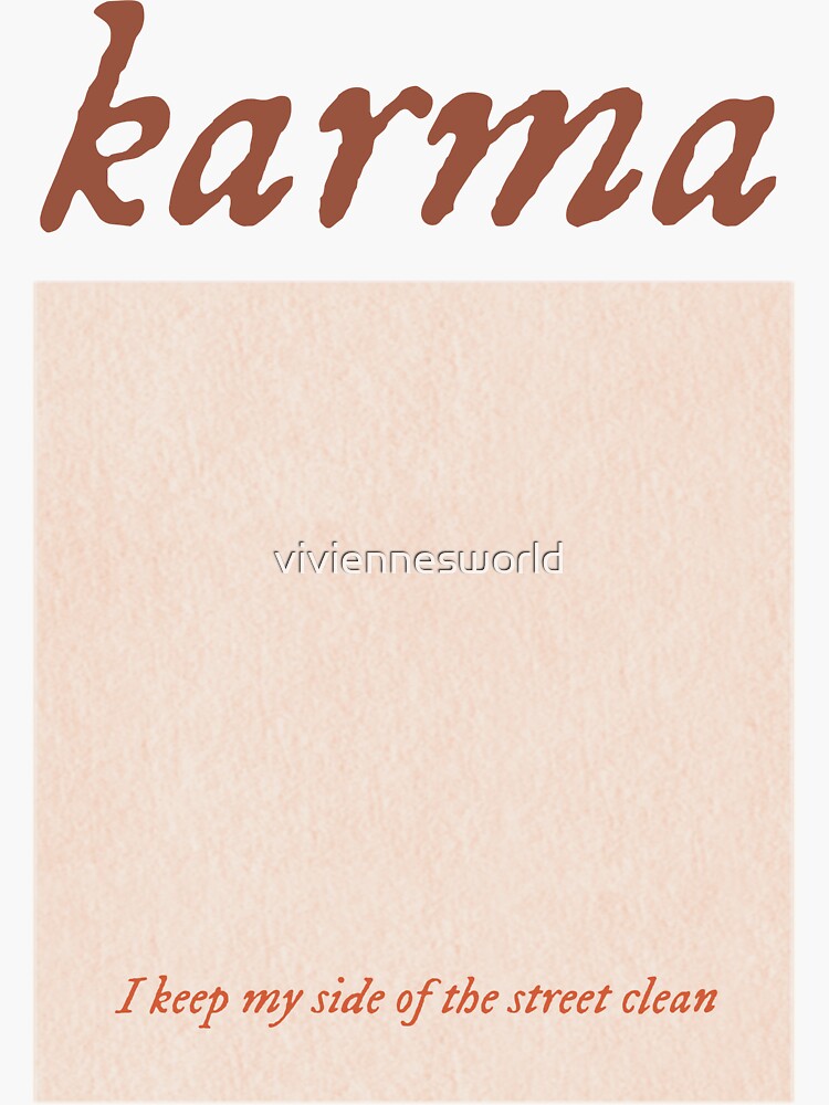 "karma lyric color palette / graphic design" Sticker for Sale by ...