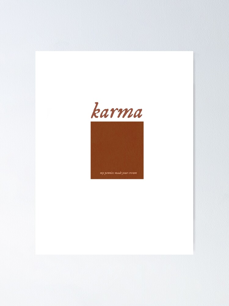 "karma lyric color palette / graphic design" Poster for Sale by ...