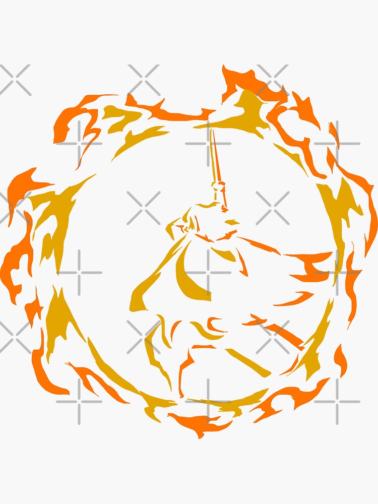 "Flame Breathing Second Form" Sticker for Sale by zareworks | Redbubble