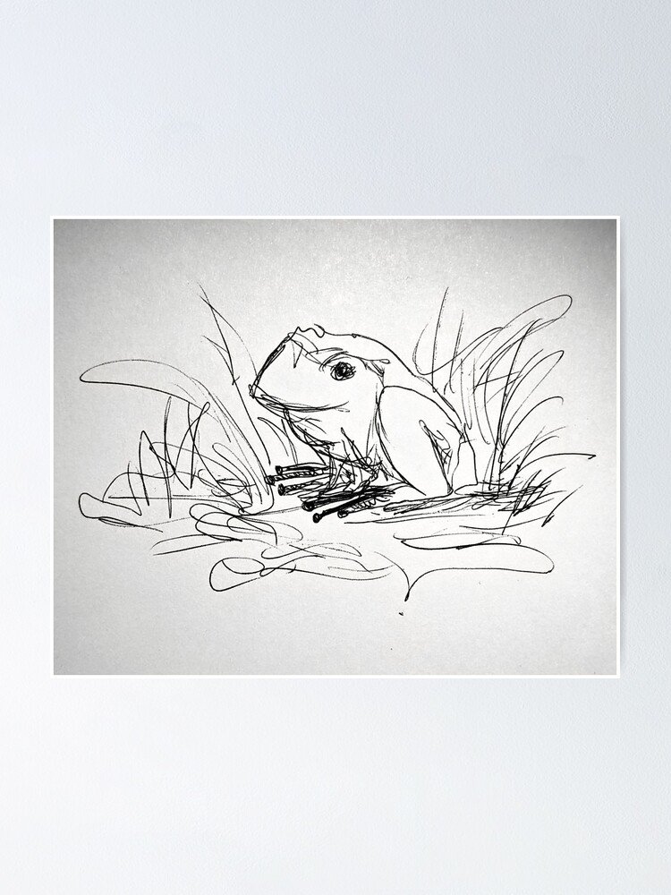 "Simple frog line art" Poster for Sale by arfff | Redbubble