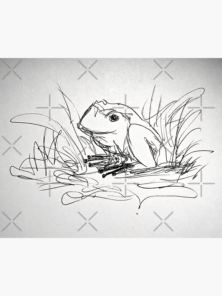 "Simple frog line art" Sticker for Sale by arfff | Redbubble